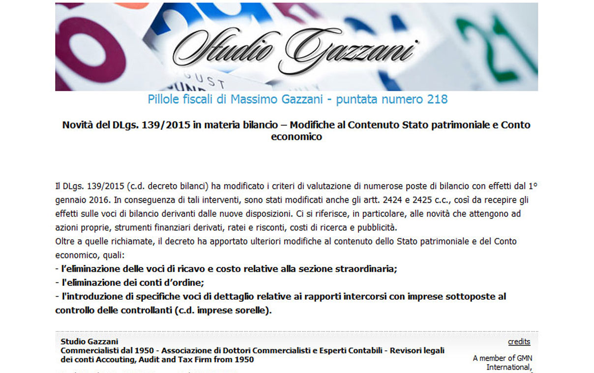 Studio Gazzani informativa - entiria